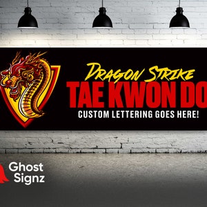 Taekwondo Martial Arts Banner Flag - Custom Name Personalized - Sign ...