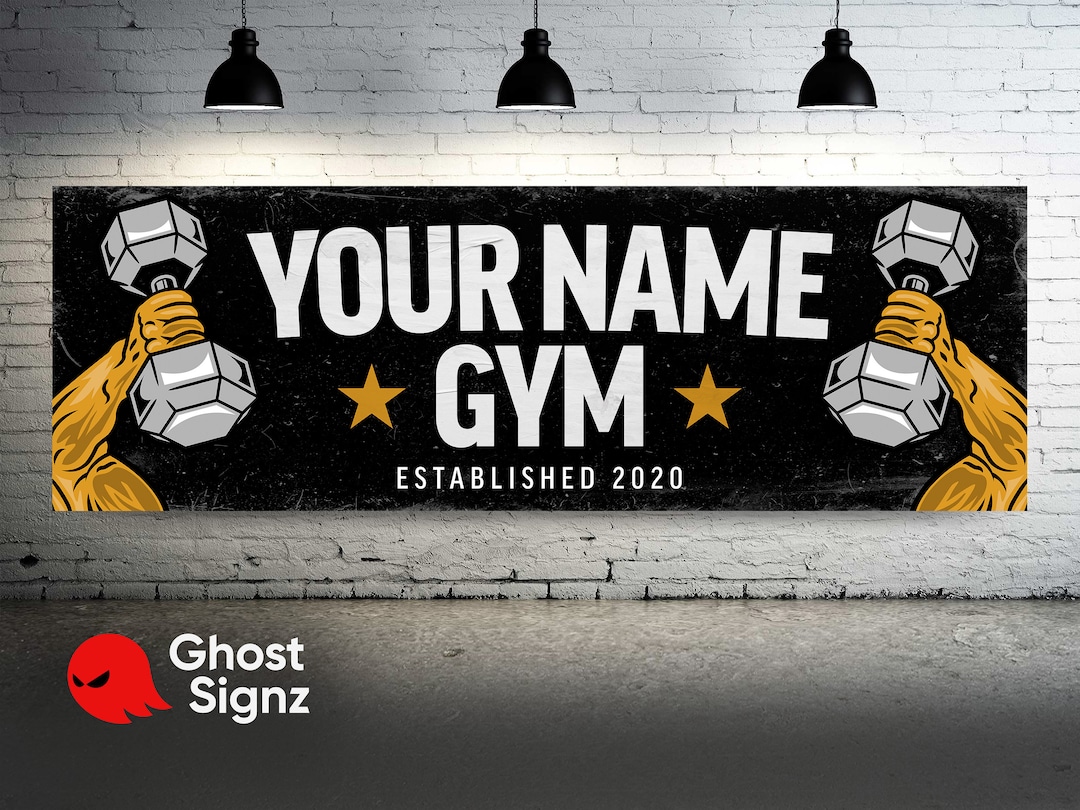 Grunt Style Custom Home Gym Vinyl Banner - Sign Poster Wall Art Decor ...