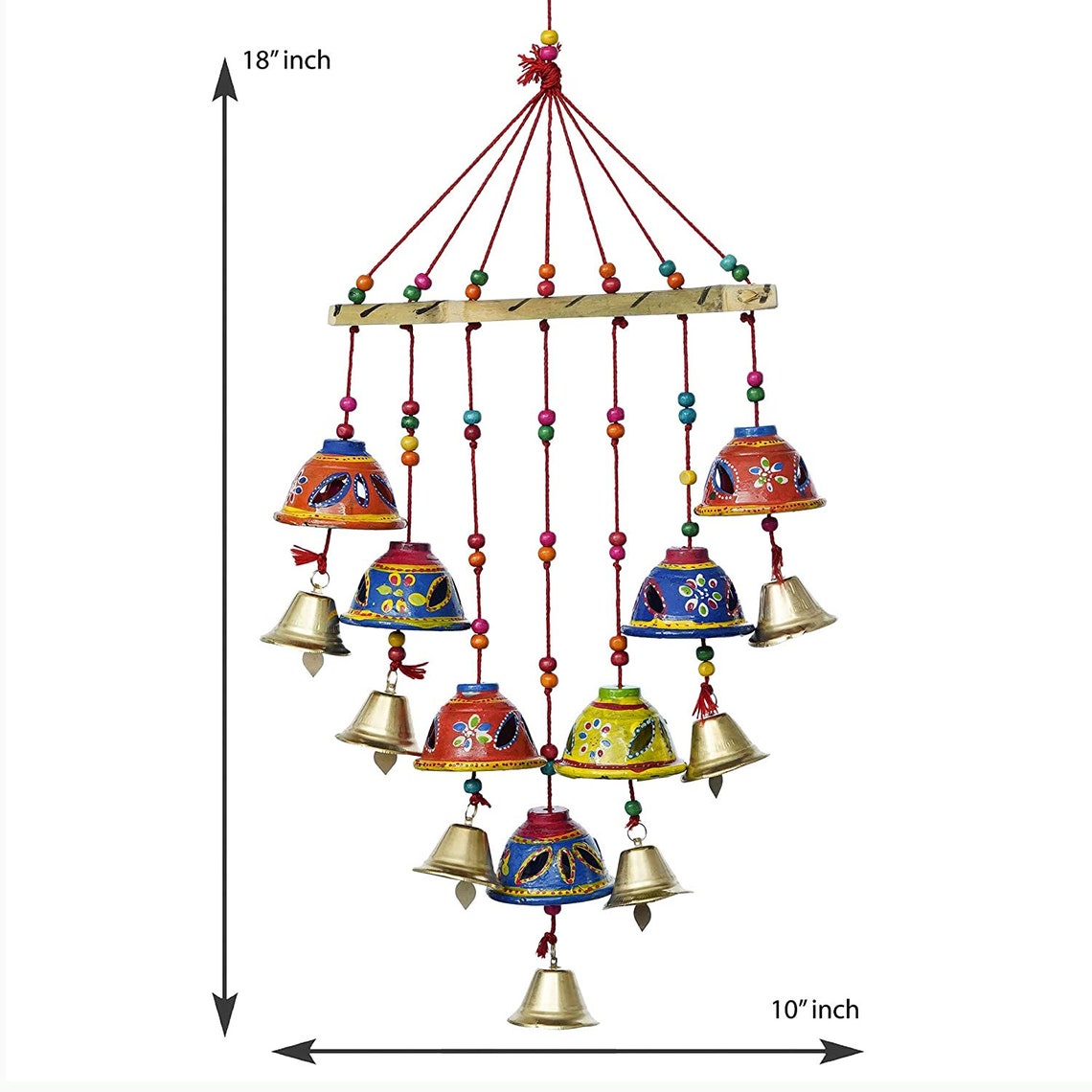 Handcrafted Multicolour Round Bell Wind Chime for Indoor & - Etsy UK