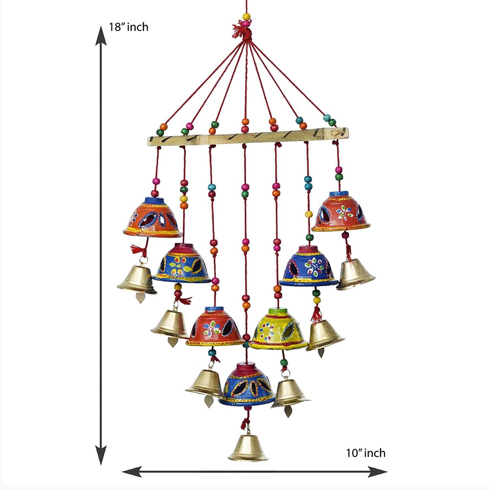 Handcrafted Multicolour Round Bell Wind Chime for Indoor & - Etsy UK