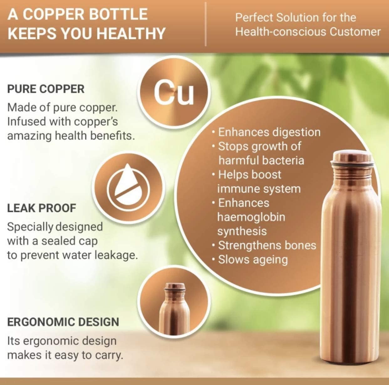 Handcrafted Pure Copper Jug/ Tumbler/Bottle with a Lid For | Etsy