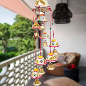 Handcrafted Multicolour Round Bell Wind Chime for Indoor & - Etsy