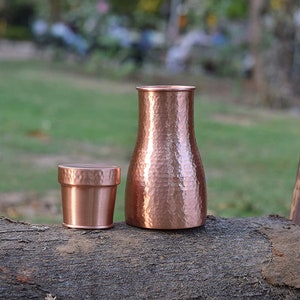 Handcrafted Pure Copper Jug/ Tumbler/bottle With a Lid for - Etsy