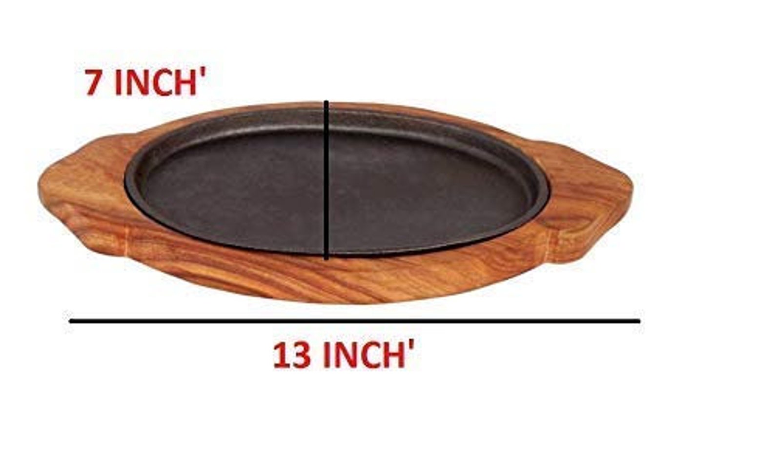 Cast Iron Sizzler Platter/tray With Sheesham Wooden Base | Etsy UK