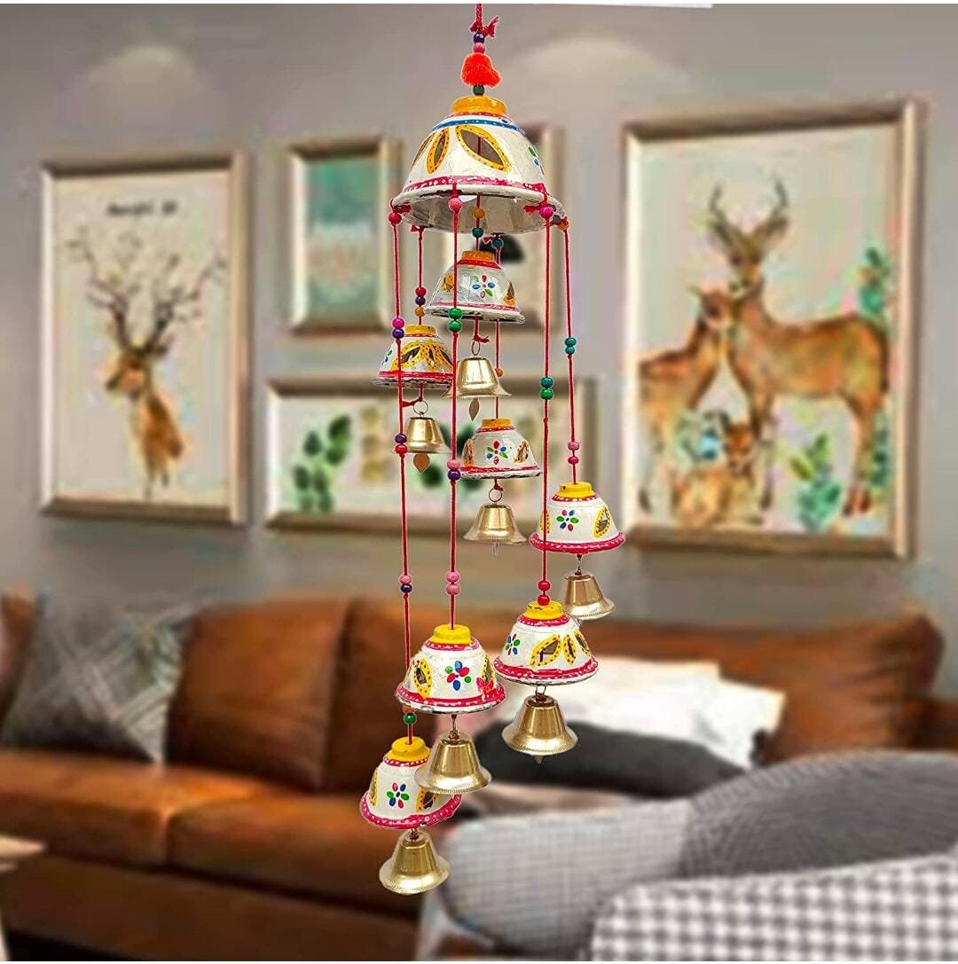 Handcrafted Multicolour Round Bell Wind Chime for Indoor & - Etsy