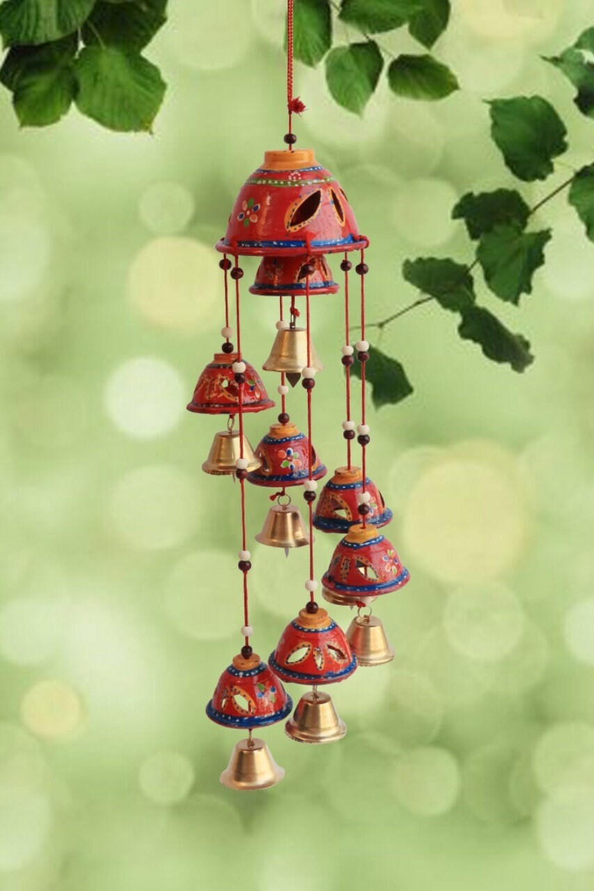 Handcrafted Multicolour Round Bell Wind Chime for Indoor & - Etsy