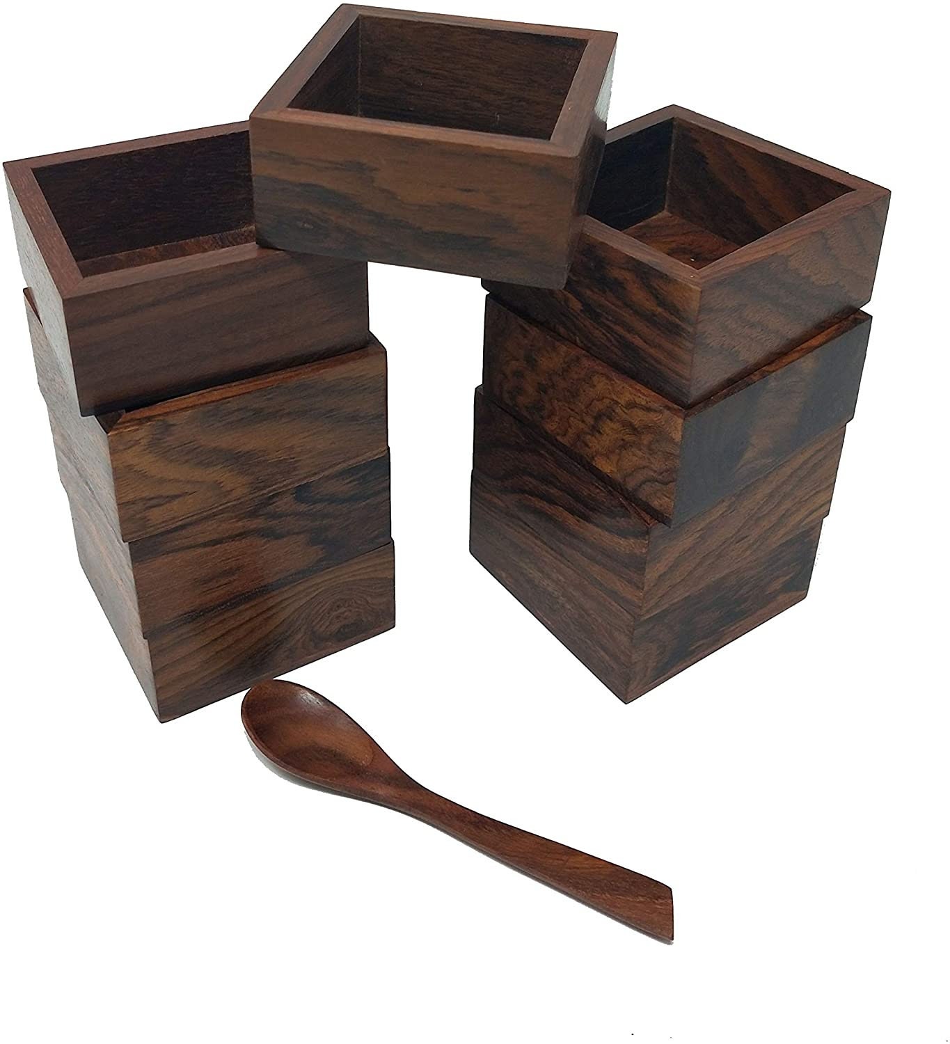 Wooden Handcrafted Spice Box/ Masala Dabba With 9 Square - Etsy UK