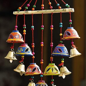 Handcrafted Multicolour Round Bell Wind Chime for Indoor & - Etsy UK