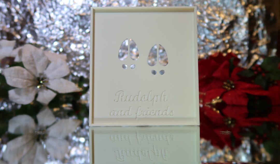 Rudolph and Friends Footprint, Hoof, Track Stencil, Template, 3D ...