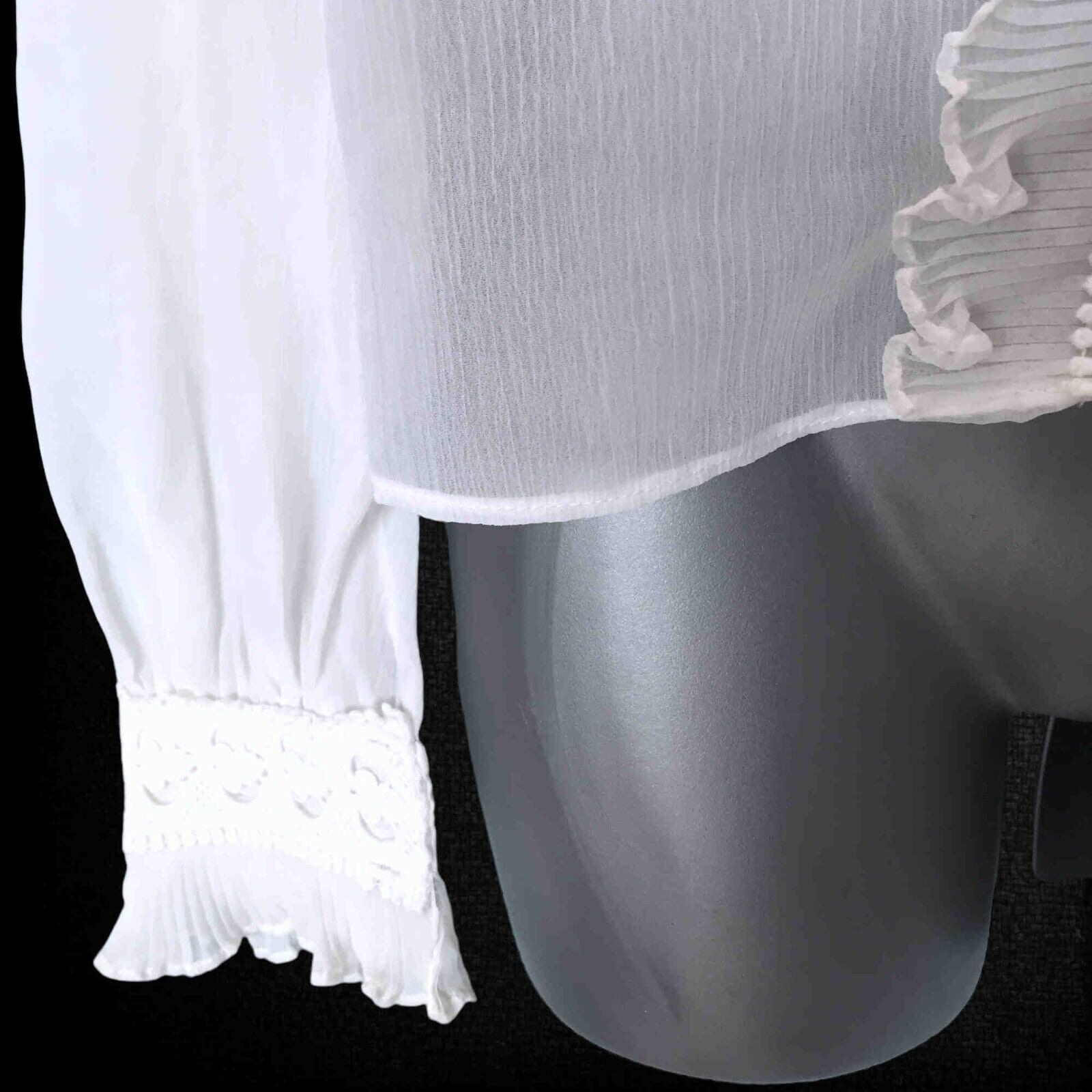 JANET COLTON 50s True Vintage Blouse, White Sheer Crepe De Chine Button ...