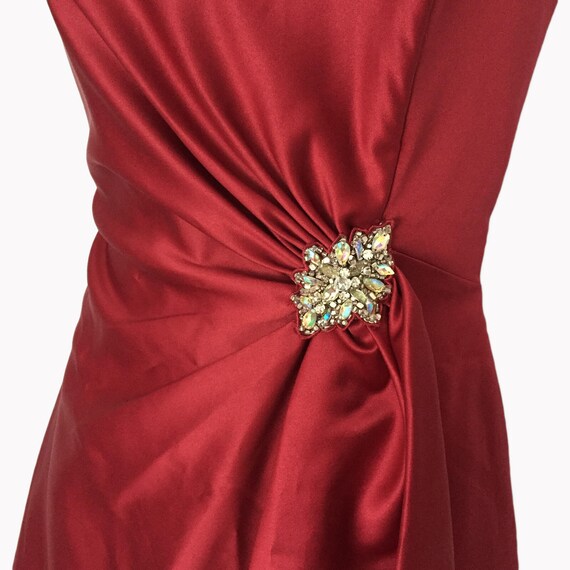 Deep Red Satin Wedding Dress by ML ROMANCE Bridal Gow… - Gem