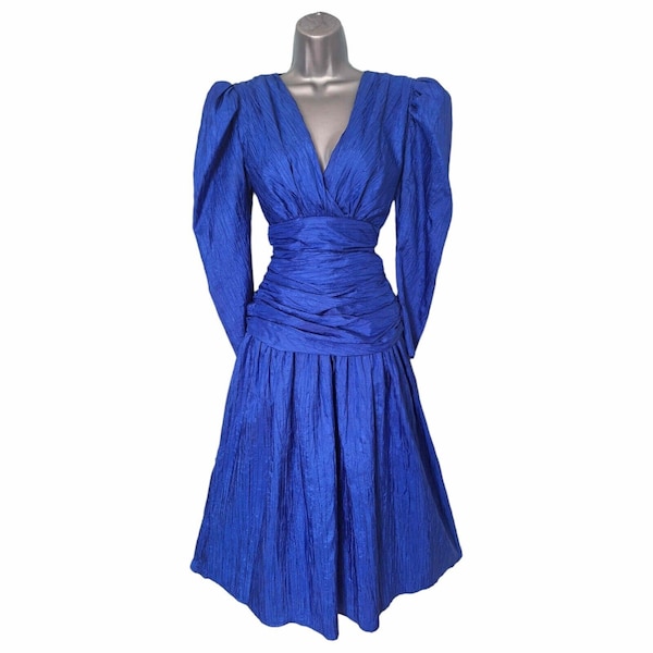 Royal Blue Ruched Dress - Etsy