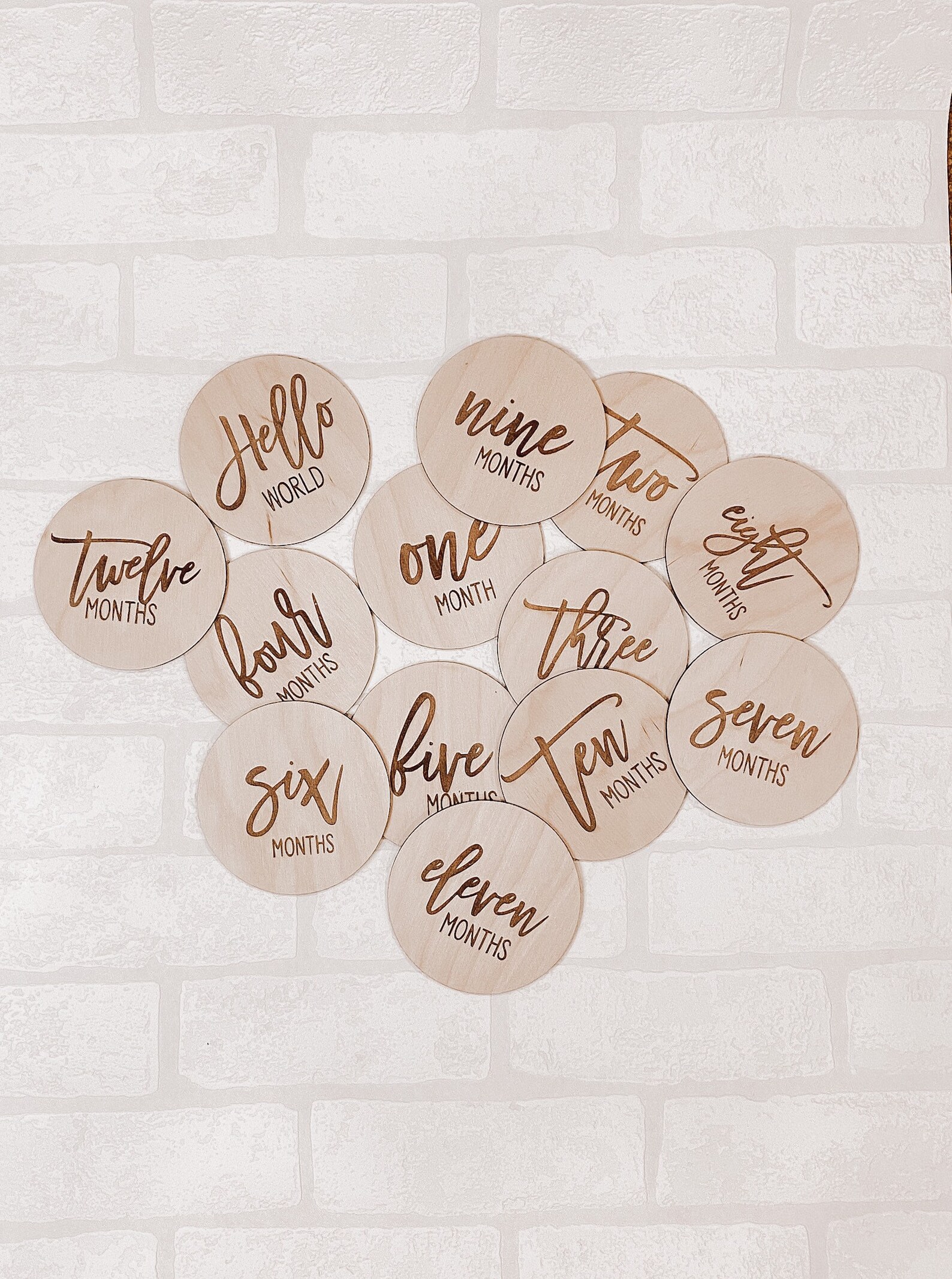 Monthly Wooden Round Milestone Boards | Etsy