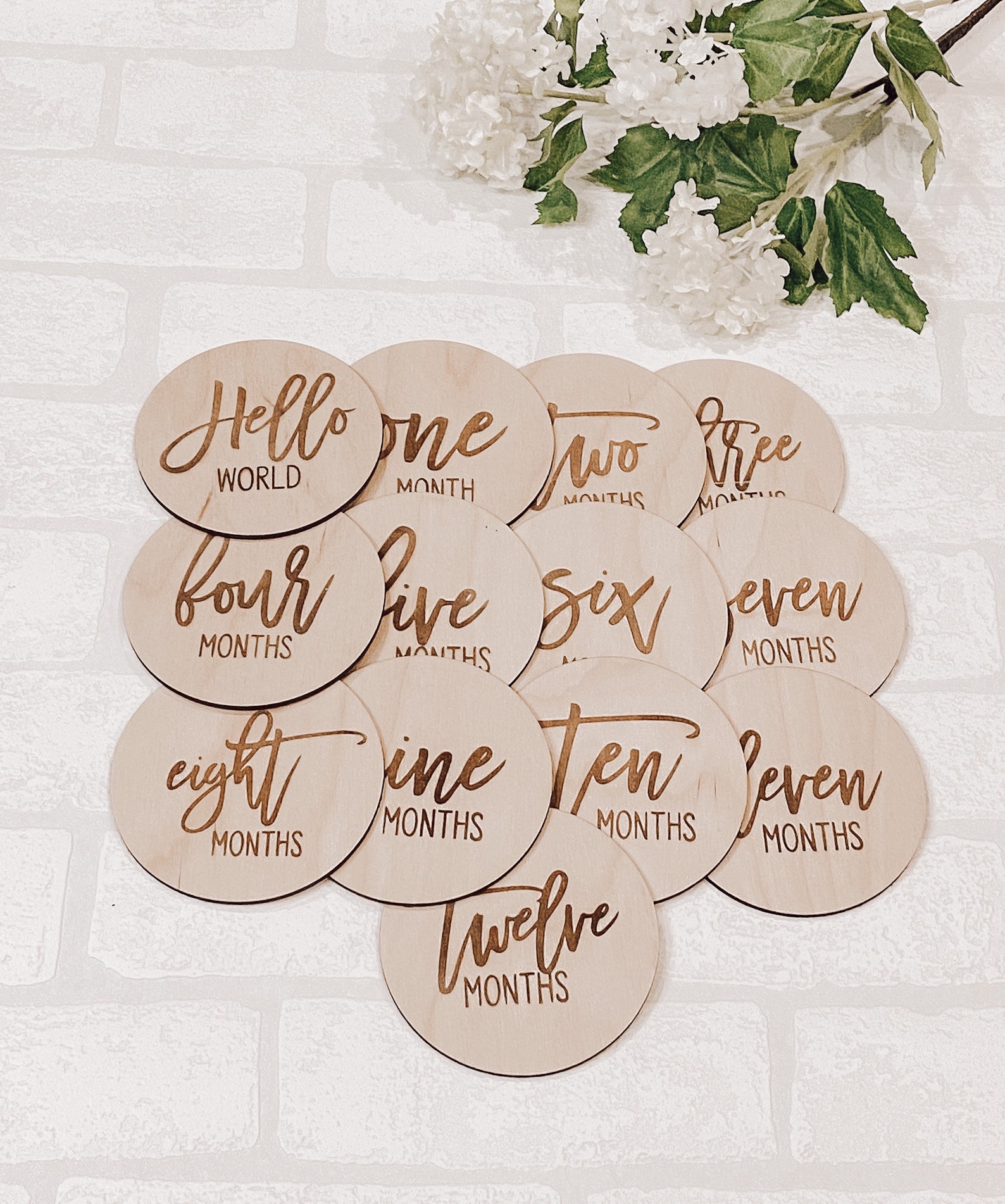 Monthly Wooden Round Milestone Boards - Etsy