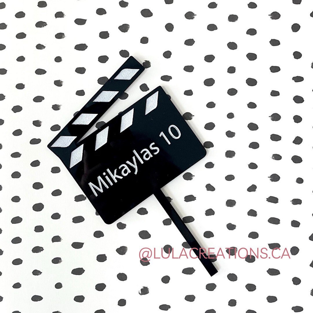 Custom Hollywood Inspired Movie Clapper Cake Topper - Etsy