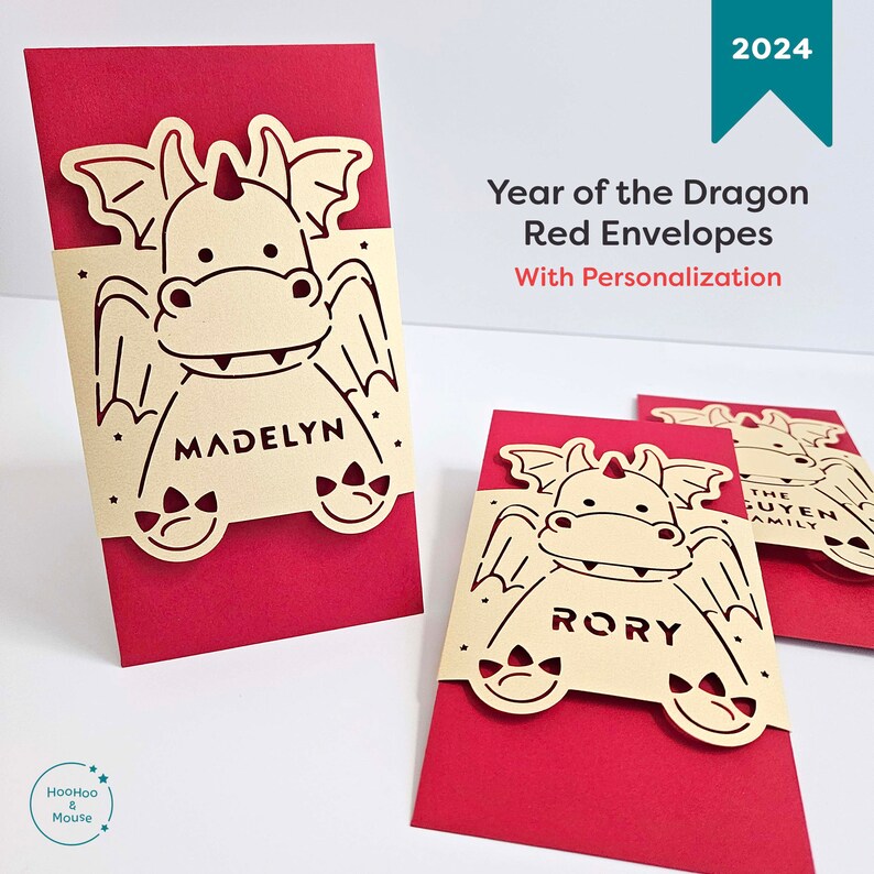 2024 Personalized Dragon Red Envelope, Lunar New Year Money Packet ...