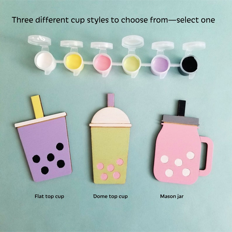 Boba Magnet Paint Kit, Bubble Tea Gift, Asian Magnets, Boba Party Decor ...
