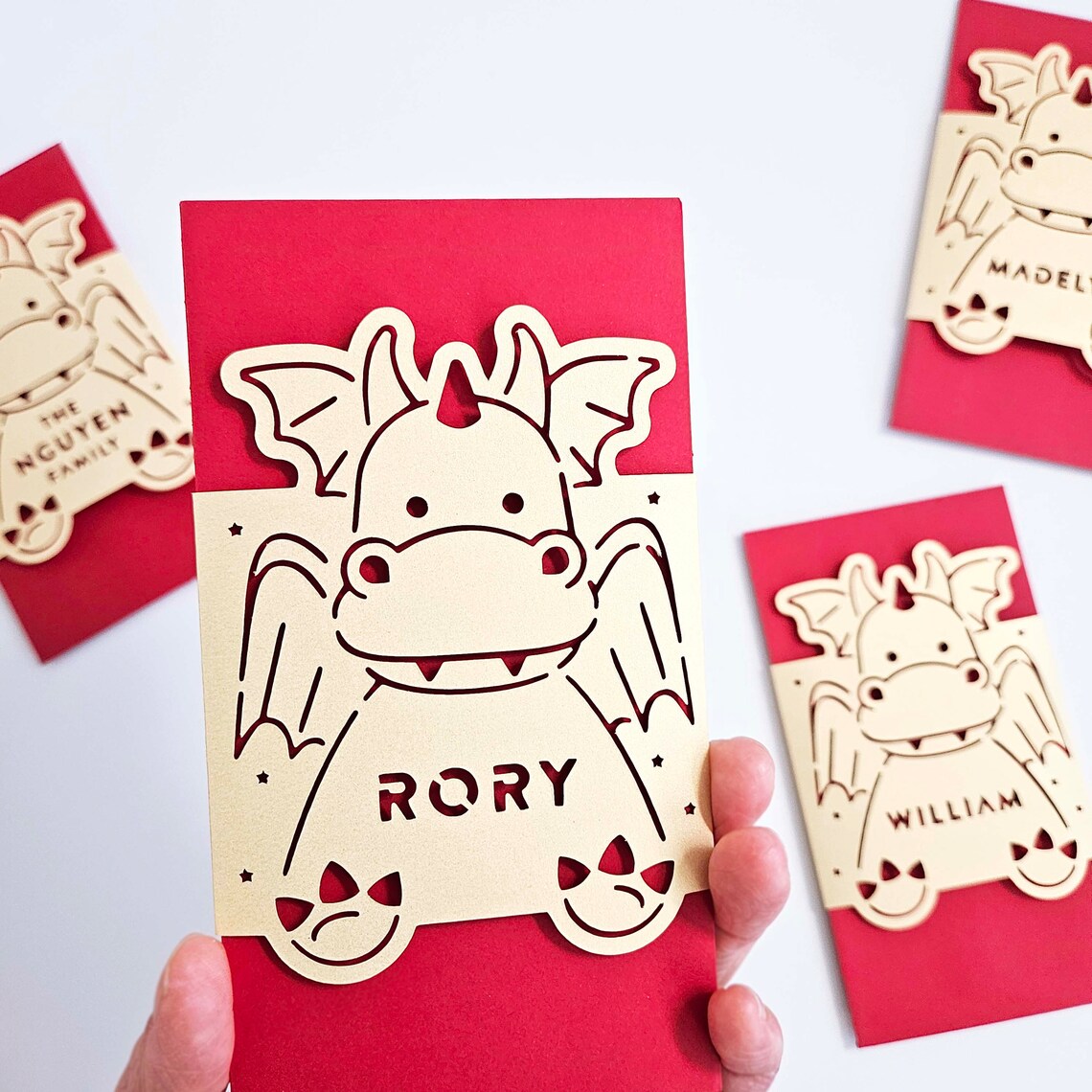2024 Personalized Dragon Red Envelope, Lunar New Year Money Packet ...