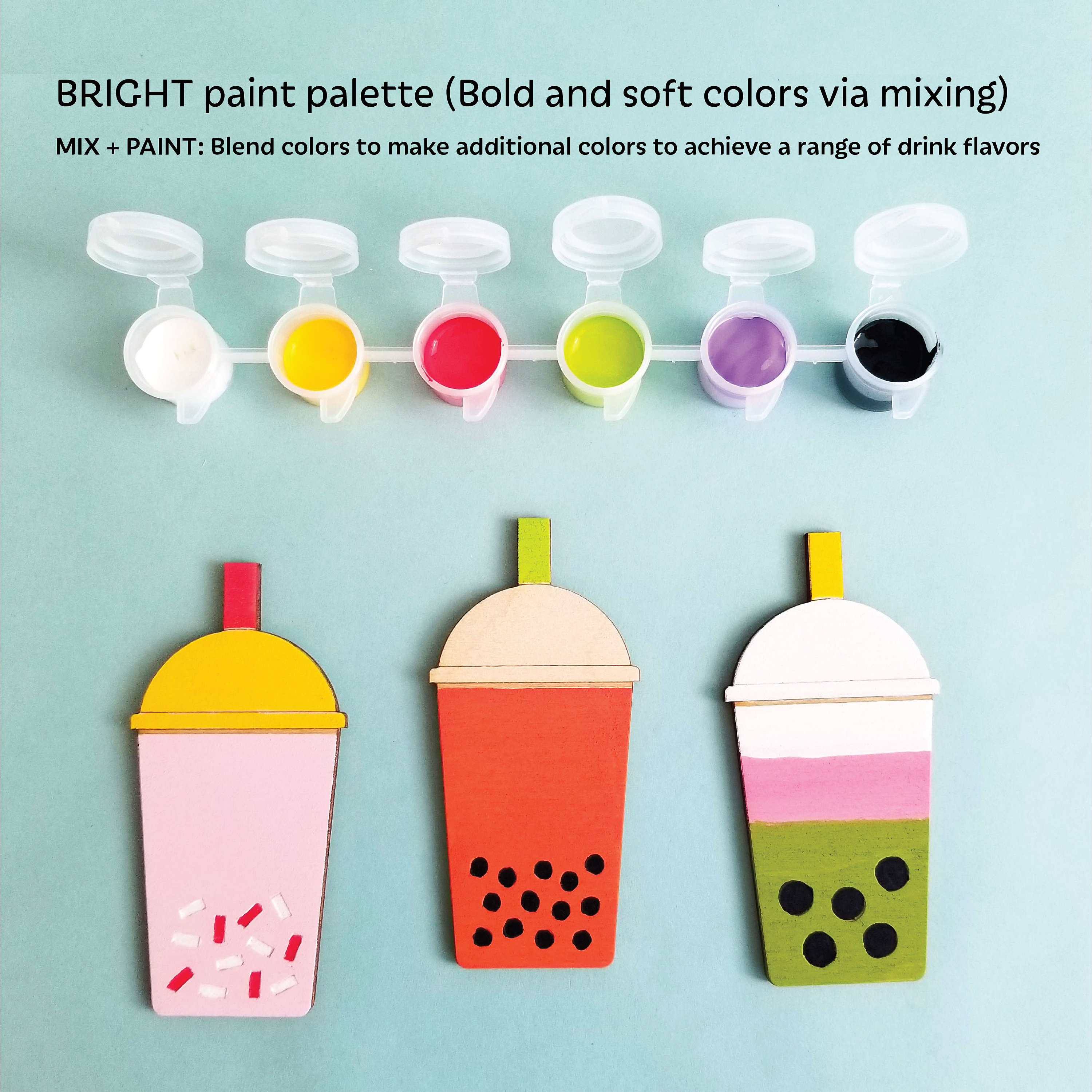 Boba Magnet paint kit bubble tea gift milk tea cups DIY | Etsy