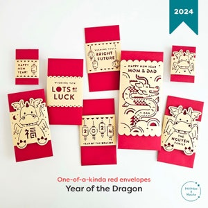 2024 Deluxe Personalized Dragon Red Envelope, Elegant Lunar New Year ...