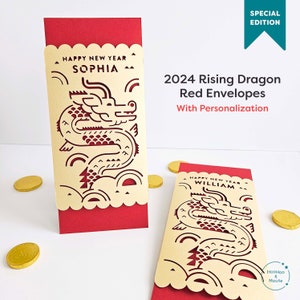 2024 Deluxe Personalized Dragon Red Envelope, Elegant Lunar New Year ...