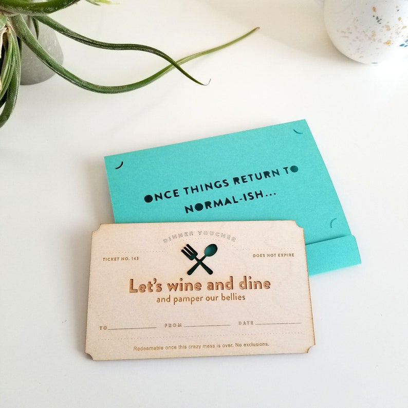 Dinner Voucher Covid Card Quarantine IOU let's - Etsy