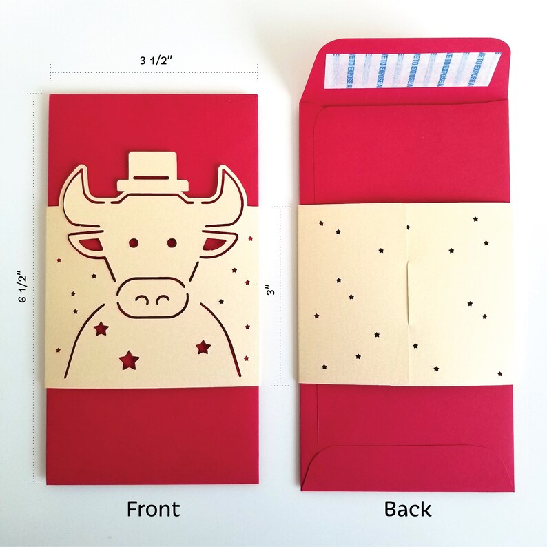 2021 Personalized Red Envelopes, Lunar New Year, Year of the Ox ...