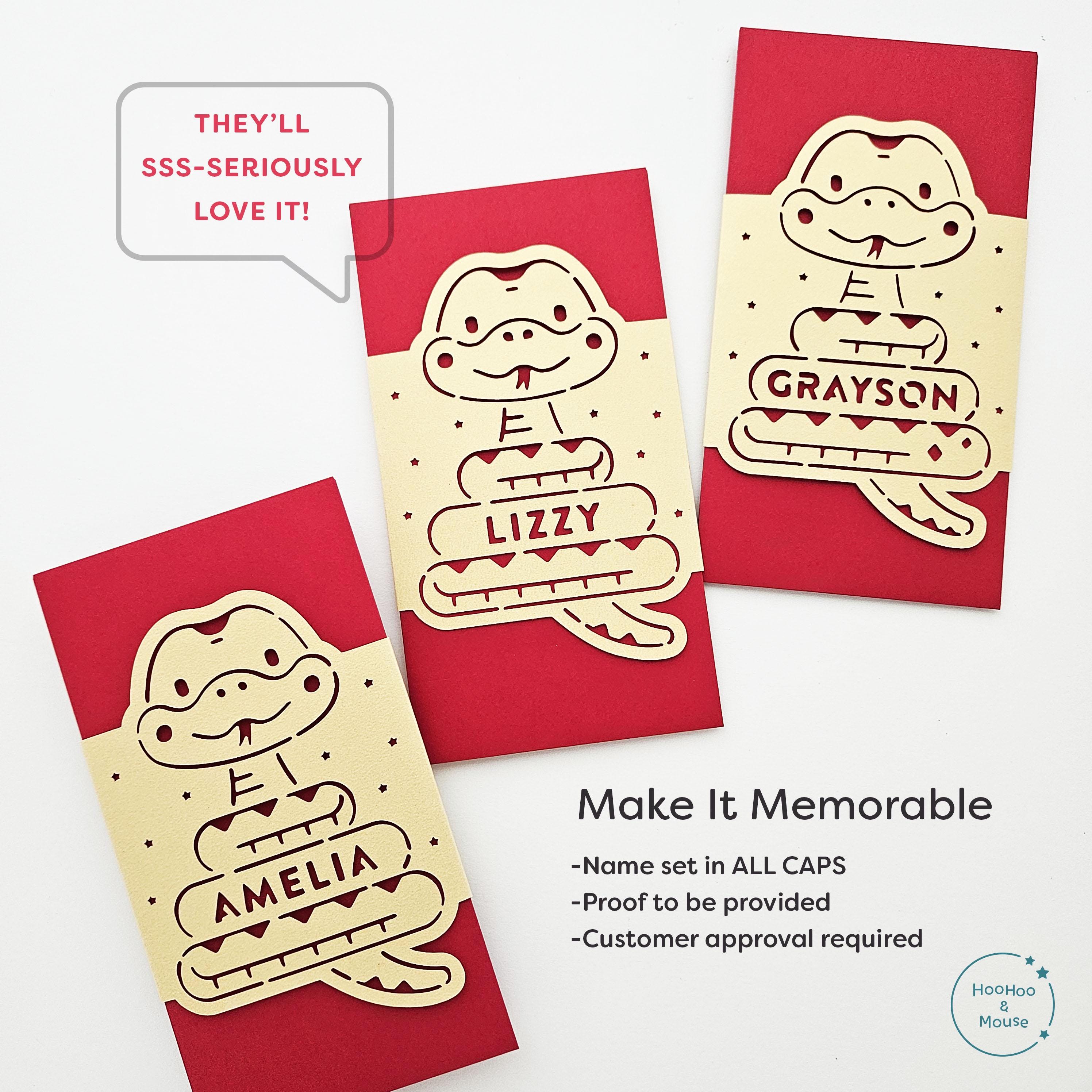 2025 Personalized Snake Red Envelope, Lunar New Year Money Packet ...