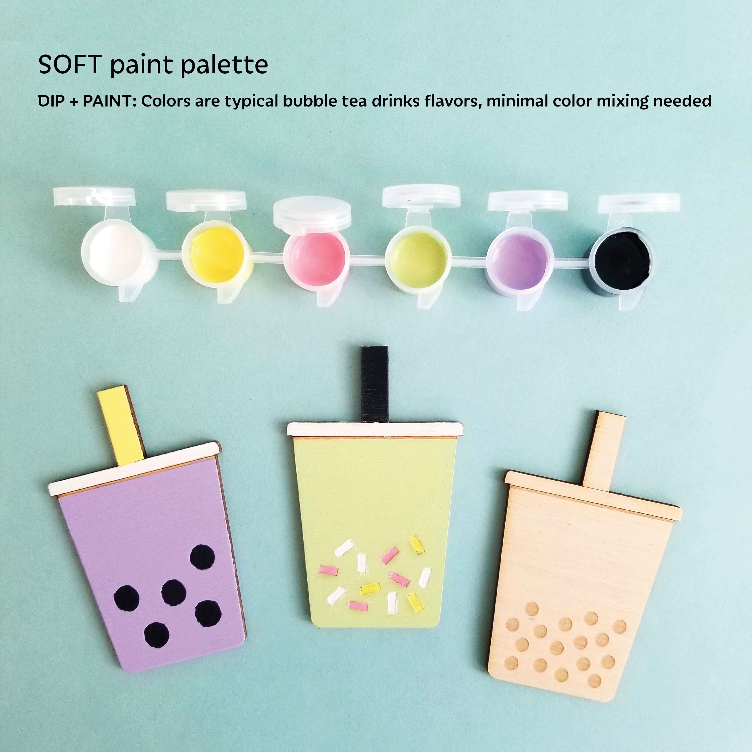 Boba Magnet Paint Kit, Bubble Tea Gift, Asian Magnets, Boba Party Decor ...