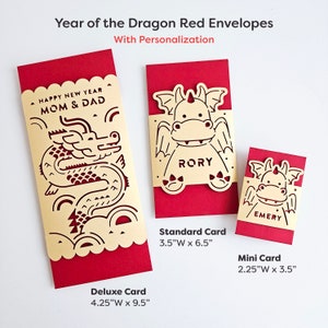 2024 Deluxe Personalized Dragon Red Envelope, Elegant Lunar New Year ...
