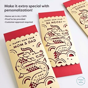 2024 Deluxe Personalized Dragon Red Envelope, Elegant Lunar New Year ...