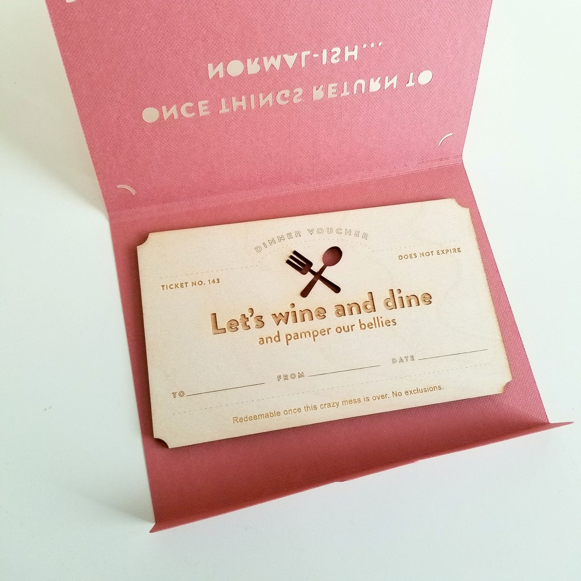 Dinner Voucher Covid Card Quarantine IOU let's - Etsy