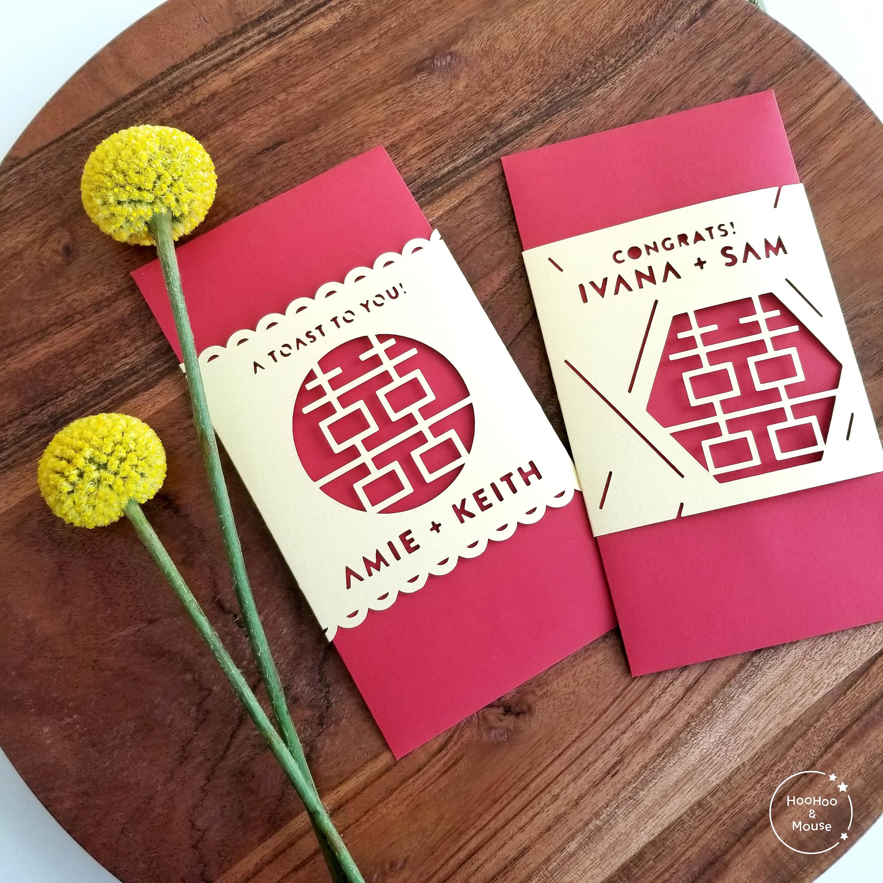 Double Happiness Red Envelope Personalized Asian Wedding - Etsy