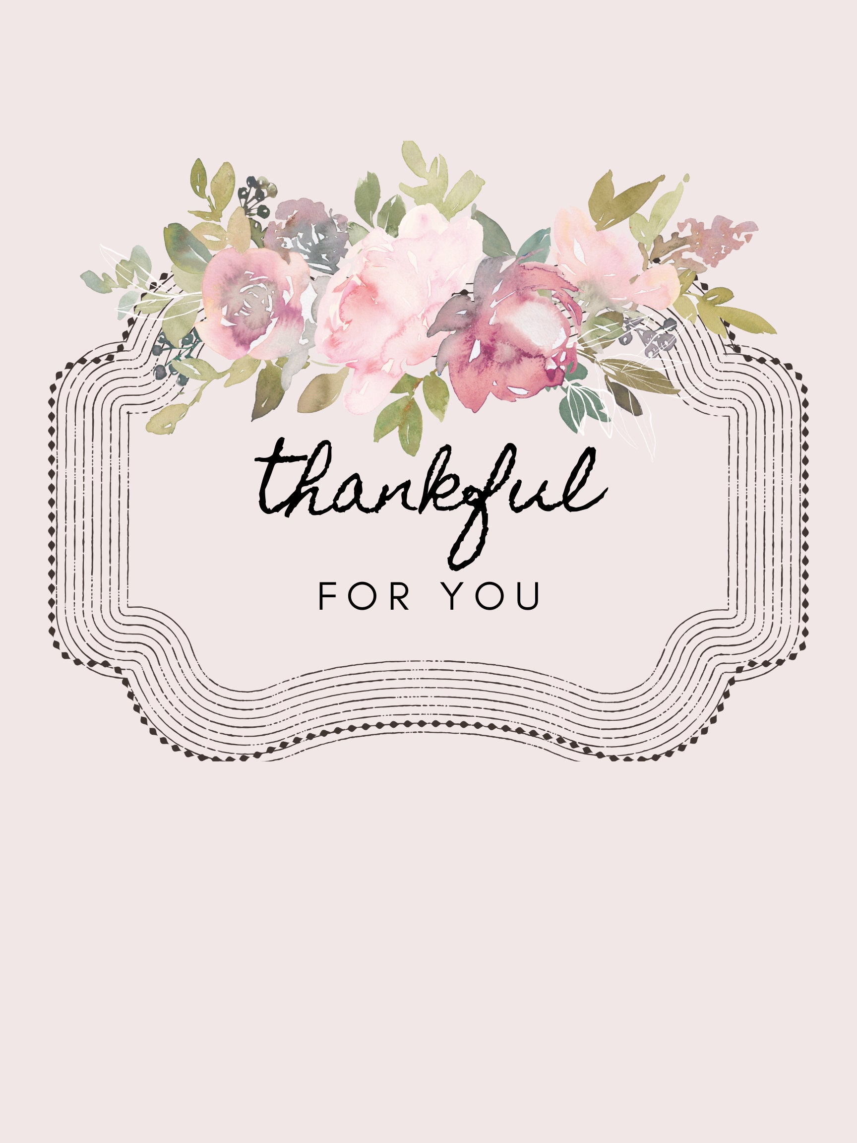 Thankful for You Printable - Etsy