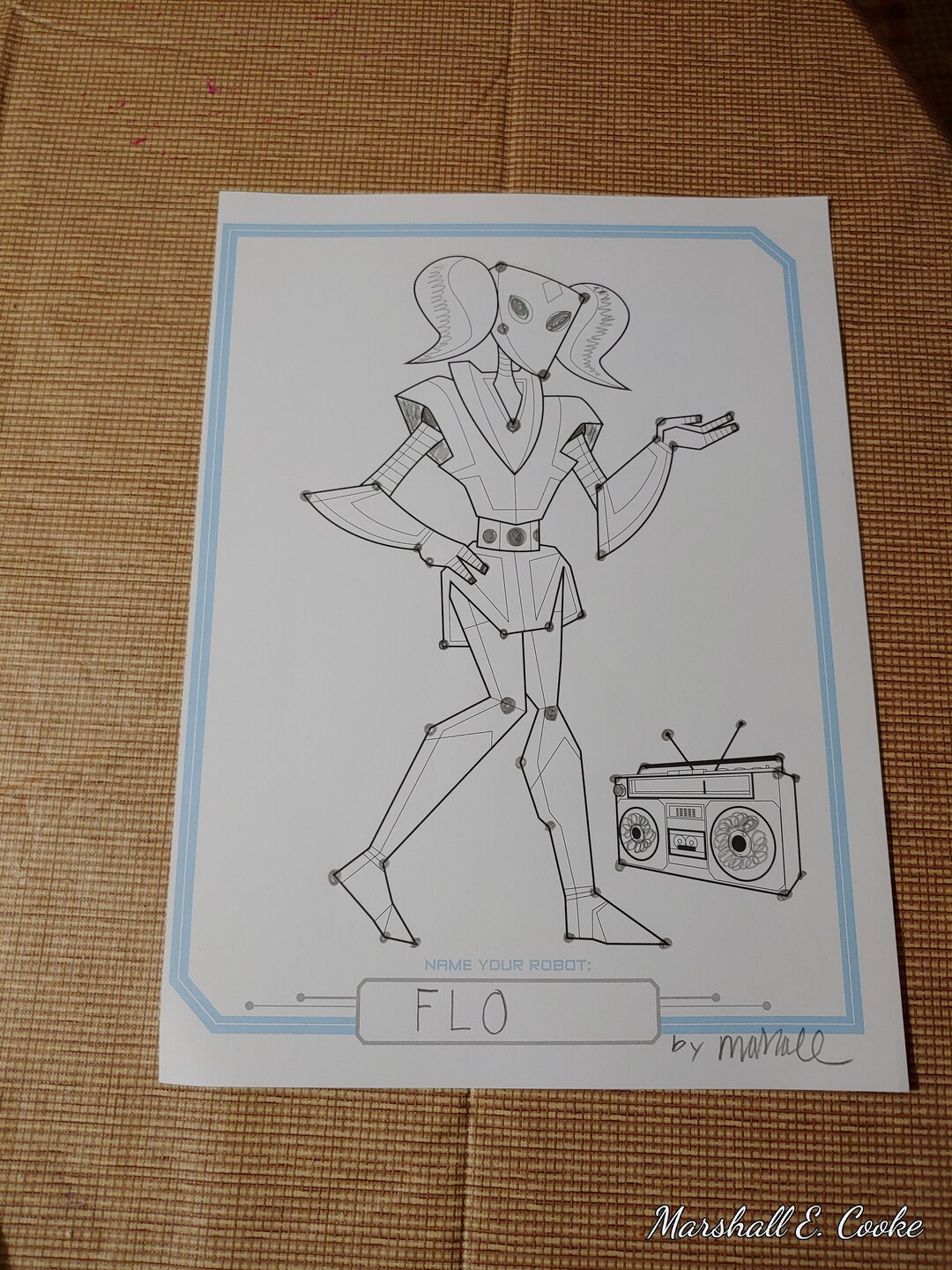 Flo the Robot for Your Wallz With Factoids on the Back - Etsy