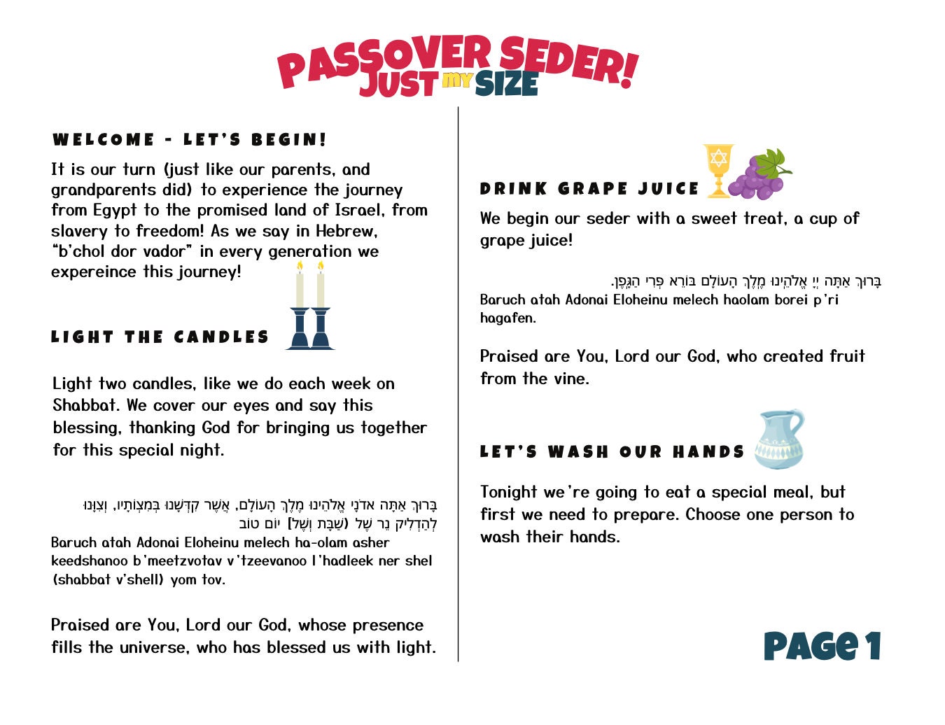 Kids Passover Haggadah! FAMILY FRIENDLY for Young Children! 15 Minute ...