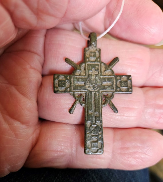 Ancient Bronze Cross 16th Century - Gem