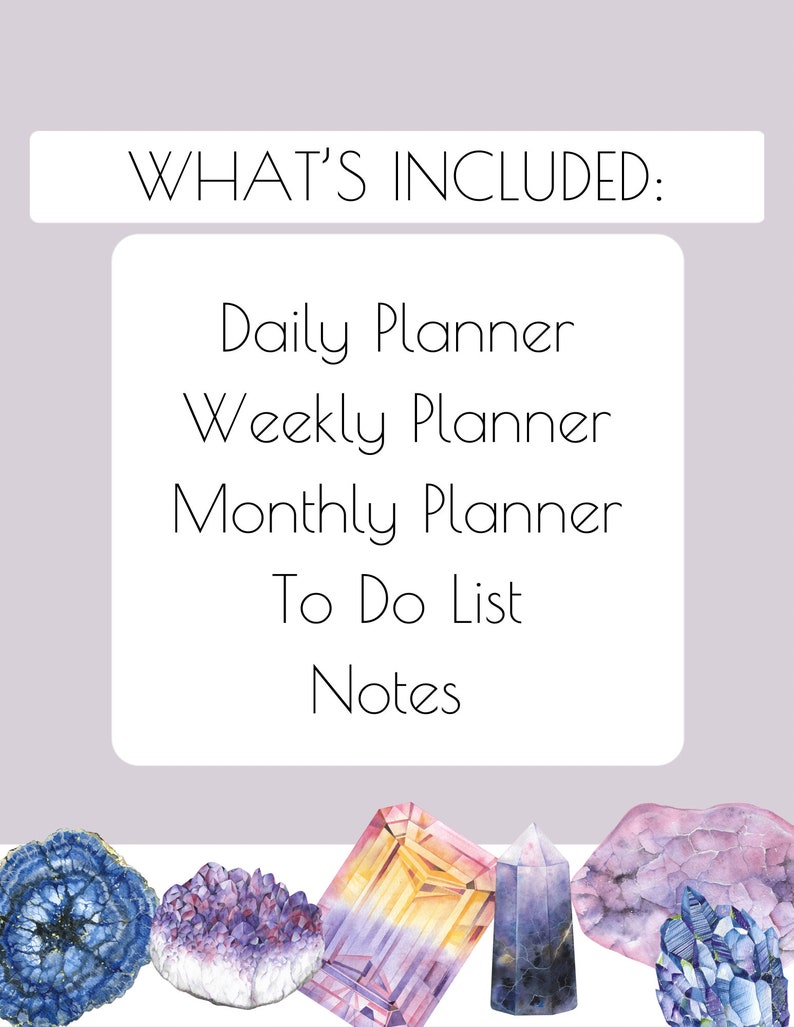 Printable Crystal Daily Planner Digital Download - Etsy