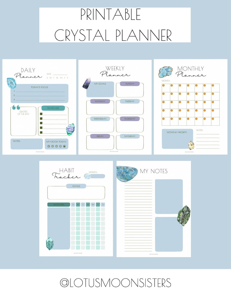 Printable Crystal Planner Digital Download - Etsy