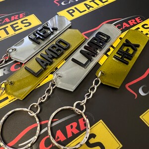 4D NUMBER PLATE KEYRING Lambo /hex Style - Etsy UK