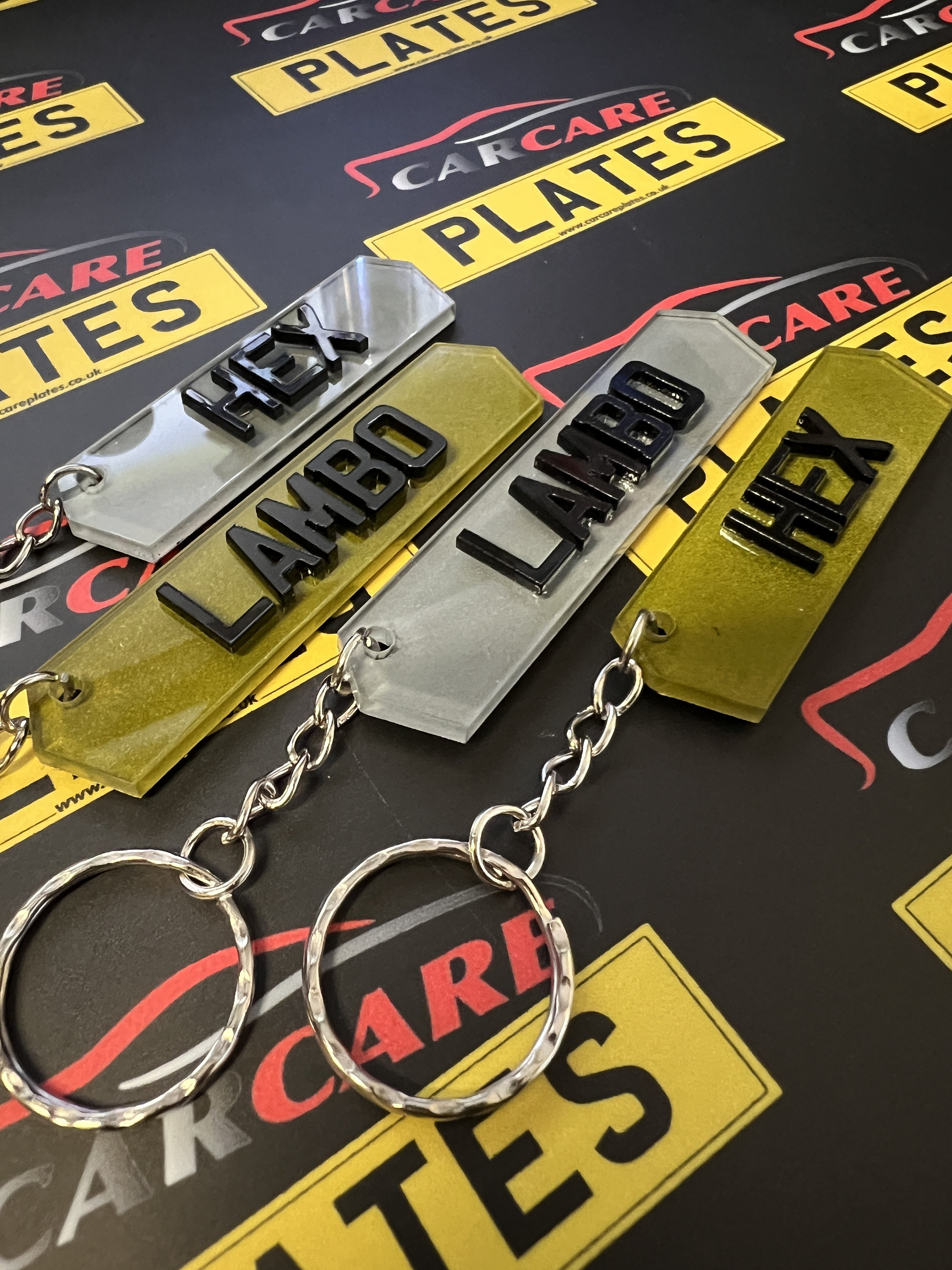 4D NUMBER PLATE KEYRING Lambo /hex Style - Etsy UK