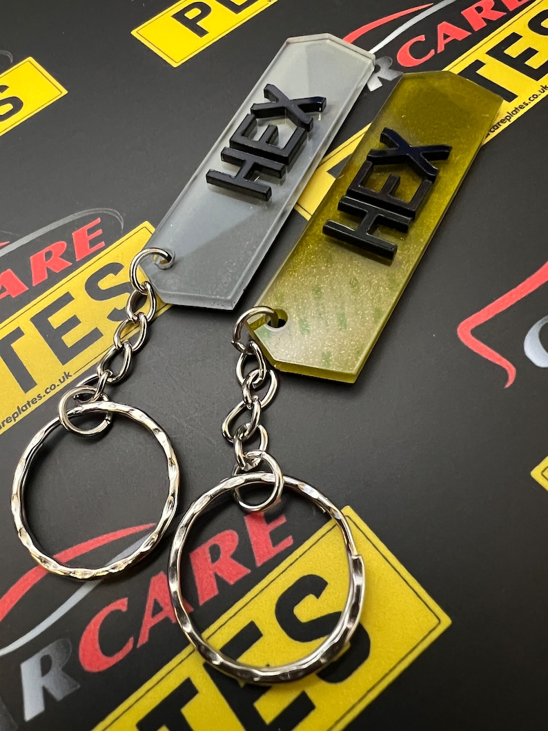 4D NUMBER PLATE KEYRING Lambo /hex Style - Etsy UK