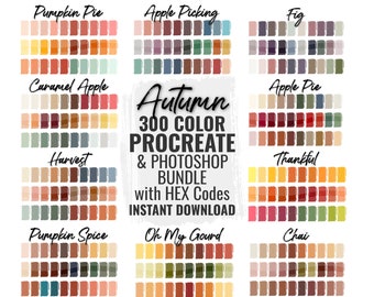 Autumn Procreate Palette Bundle Color Chart Procreate - Etsy