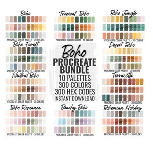 Big Boho Procreate Palette Bundle Procreate Color Palette | Etsy