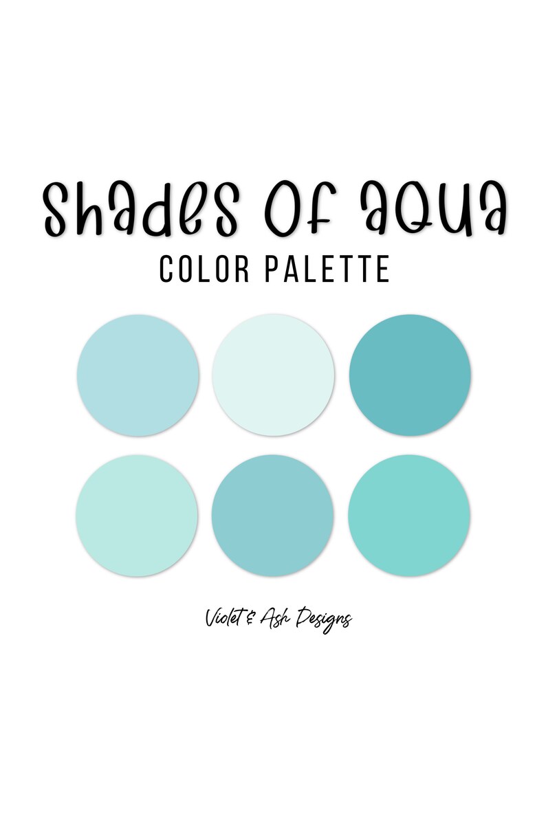 Aqua Procreate Palette - Color Chart | Aqua Blue Color Scheme | iPad ...