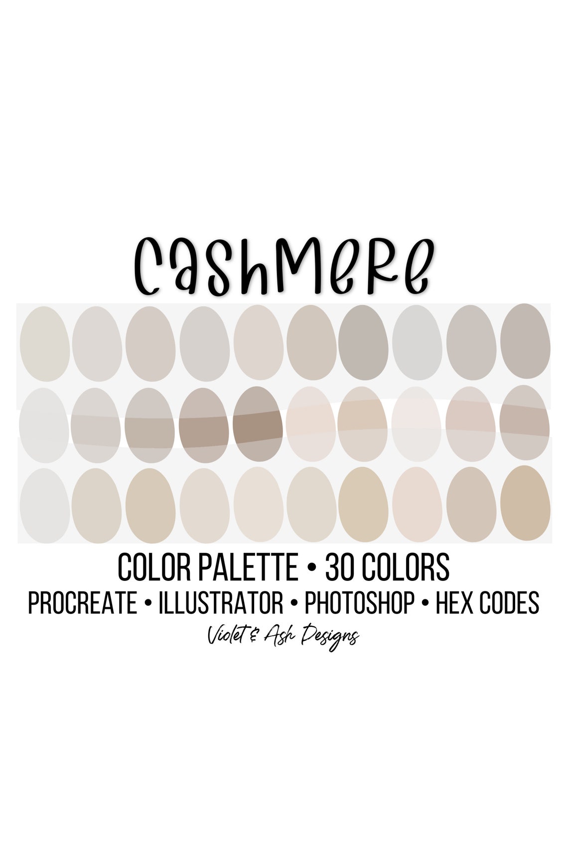 Cashmere Procreate Palette Color Chart Neutral Procreate iPad Procreate ...