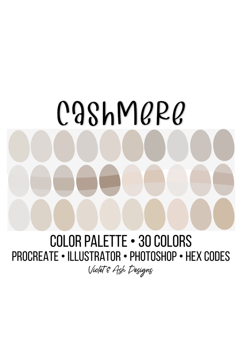 Cashmere Procreate Palette Color Chart Neutral Procreate iPad Procreate ...