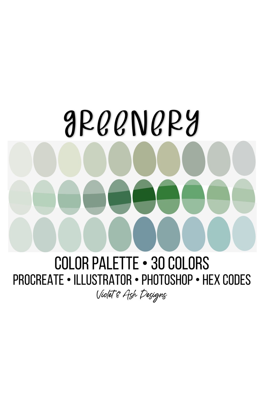 Greenery Procreate Palette - Color Chart | Green Color Palette | iPad ...