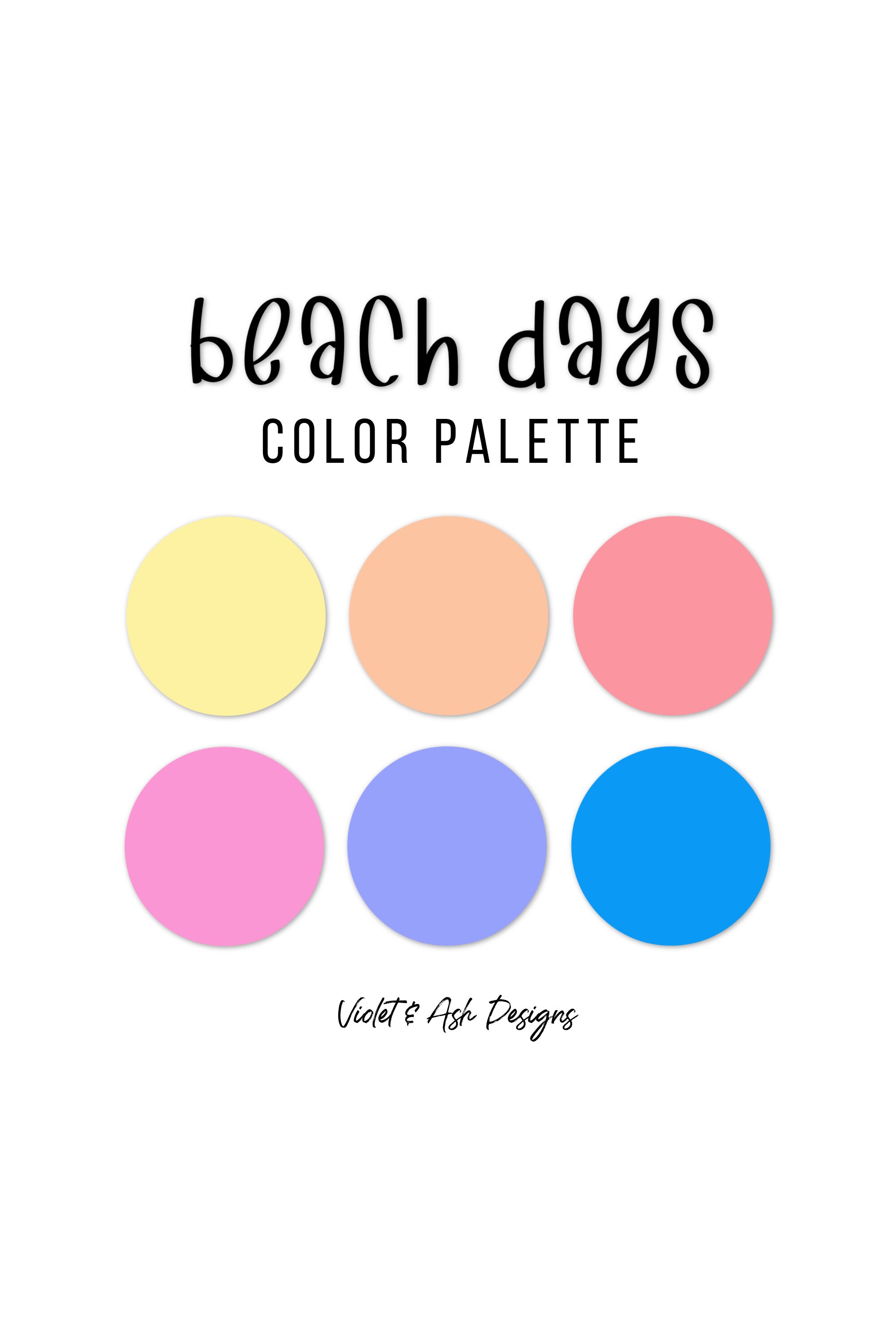 Beach Days Procreate Palette Color Chart Summer Neon Procreate Ipad