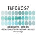Turquoise Procreate Palette - Color Chart | Teal Aqua Color Palette ...
